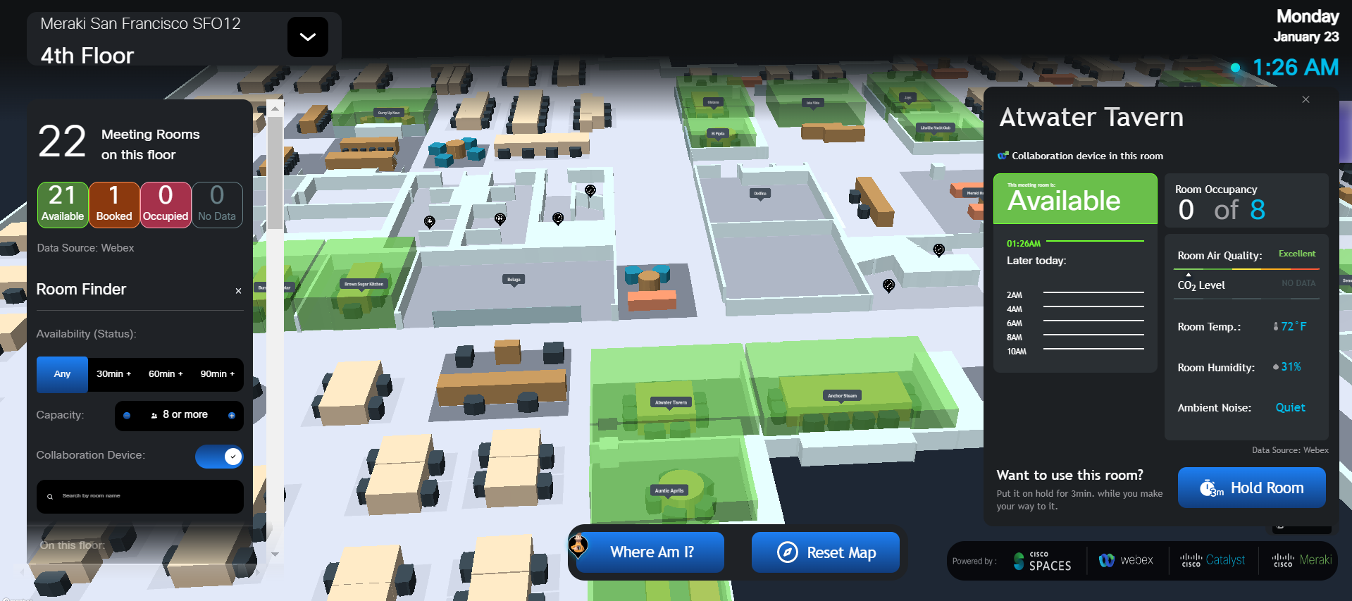 Cisco Spaces launches its Meeting Room Finder